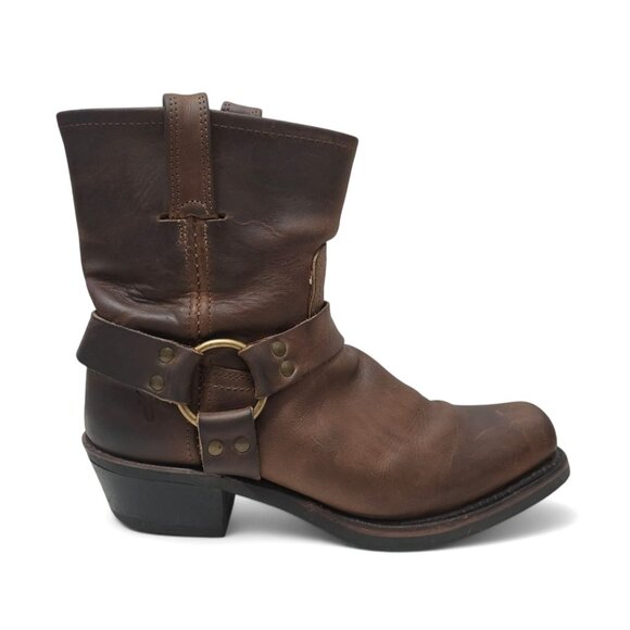 Frye | Shoes | Frye 8r Harness Short Boot Brown Oiled Leather Western ...